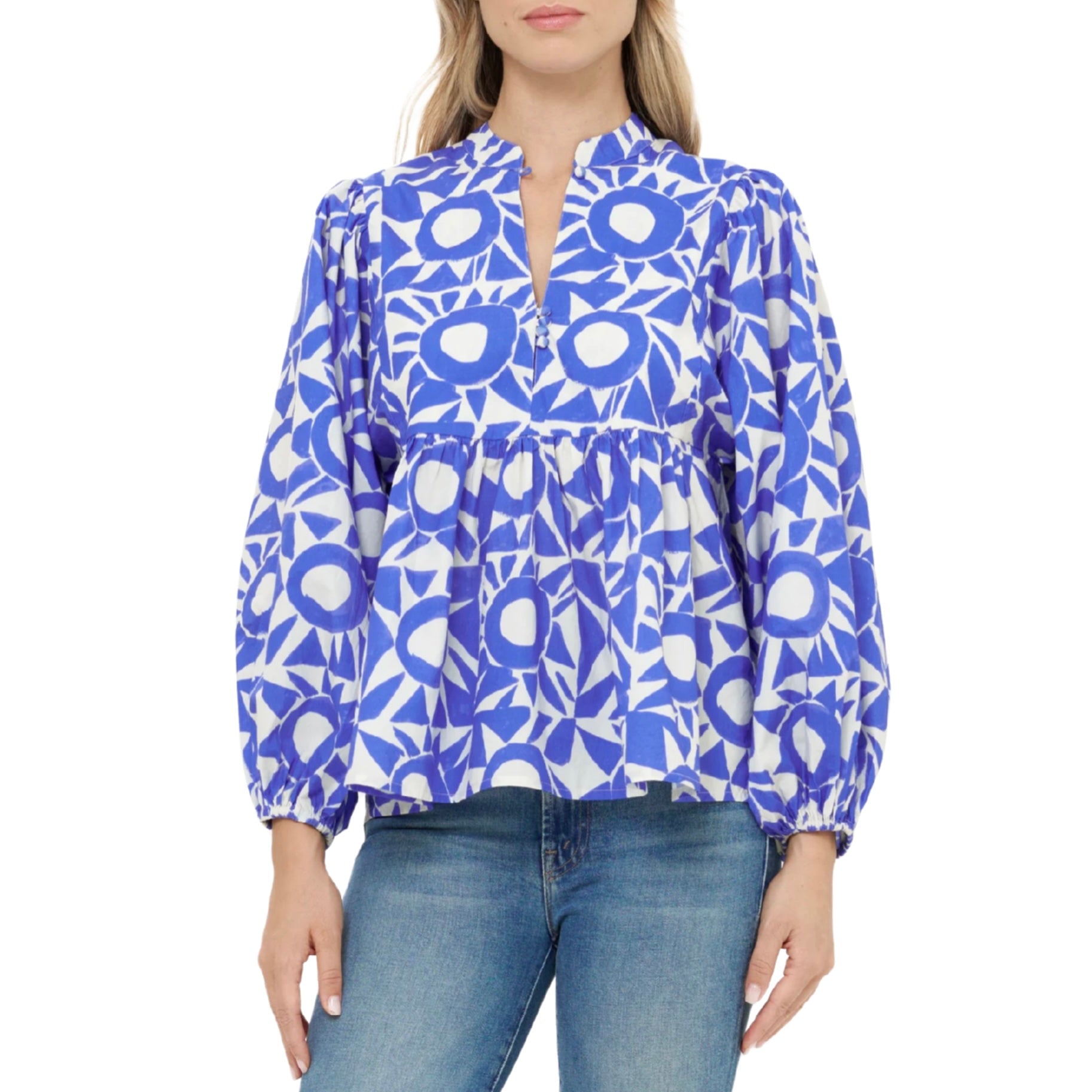 Mandarin Balloon Top - Eclipse Blue – palmer & purchase